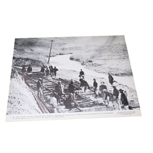 Art | First Transcontinental Railroad Rail Bending Photo Repro Print ...